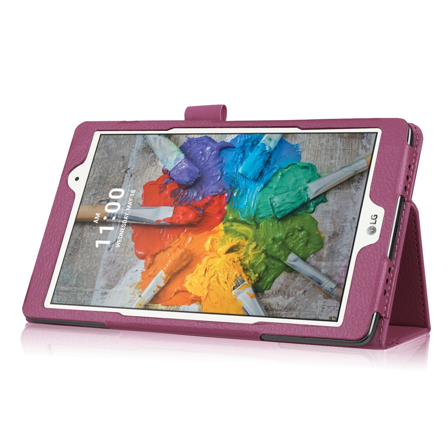 Asng LG G Pad X 8.0 / G Pad III 8.0 Case - Slim Folding Stand Cover Smart Case for LG G Pad X 8.0 (V521) / AT&T (V520) / LG G Pad III 8.0 (V525) 8-Inch Tablet (Purple)
