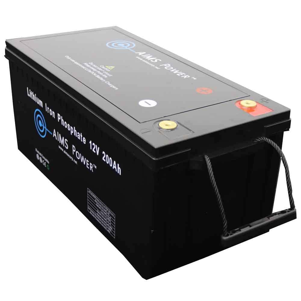 AIMS POWER Lithium Battery 12V 200Ah LiFePO4 with Bluetooth Monitoring 4000+ Cycles Ideal for Home, RV, and Off Grid Application