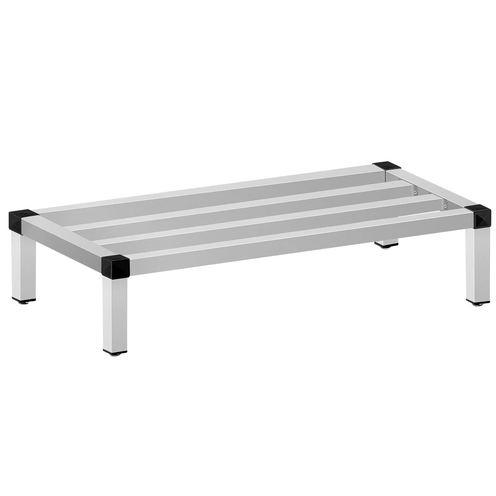 48'' x 14'' Aluminum Dunnage Rack, 8'' Off The Floor, 1000lbs Capacity Aluminum Floor Food Shelf for Storage in Restaurant, Kitchens, Shops