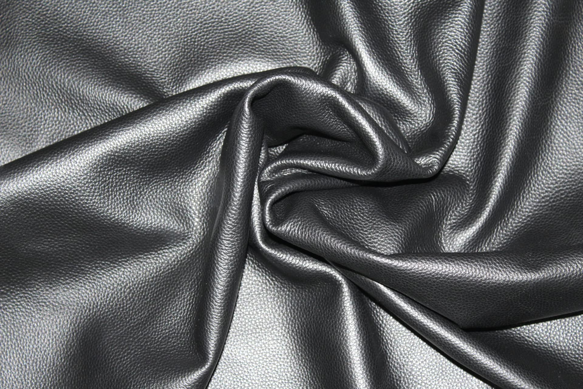 16 SQFT Top Grain Cowhide Black Leather for DIY, Sewing, Crafting, Tooling, Furniture and Upholstery with Embossed Texture – Thickness 1mm and 2-3 oz