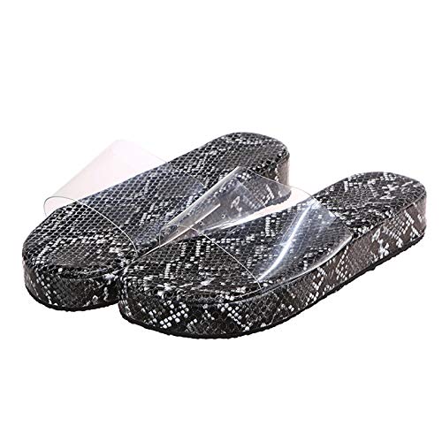justHIGH Clear Strappy Platform Sandals Open Toe Ankle Strap Platforms Wedges Outdoor Slippers Shoes