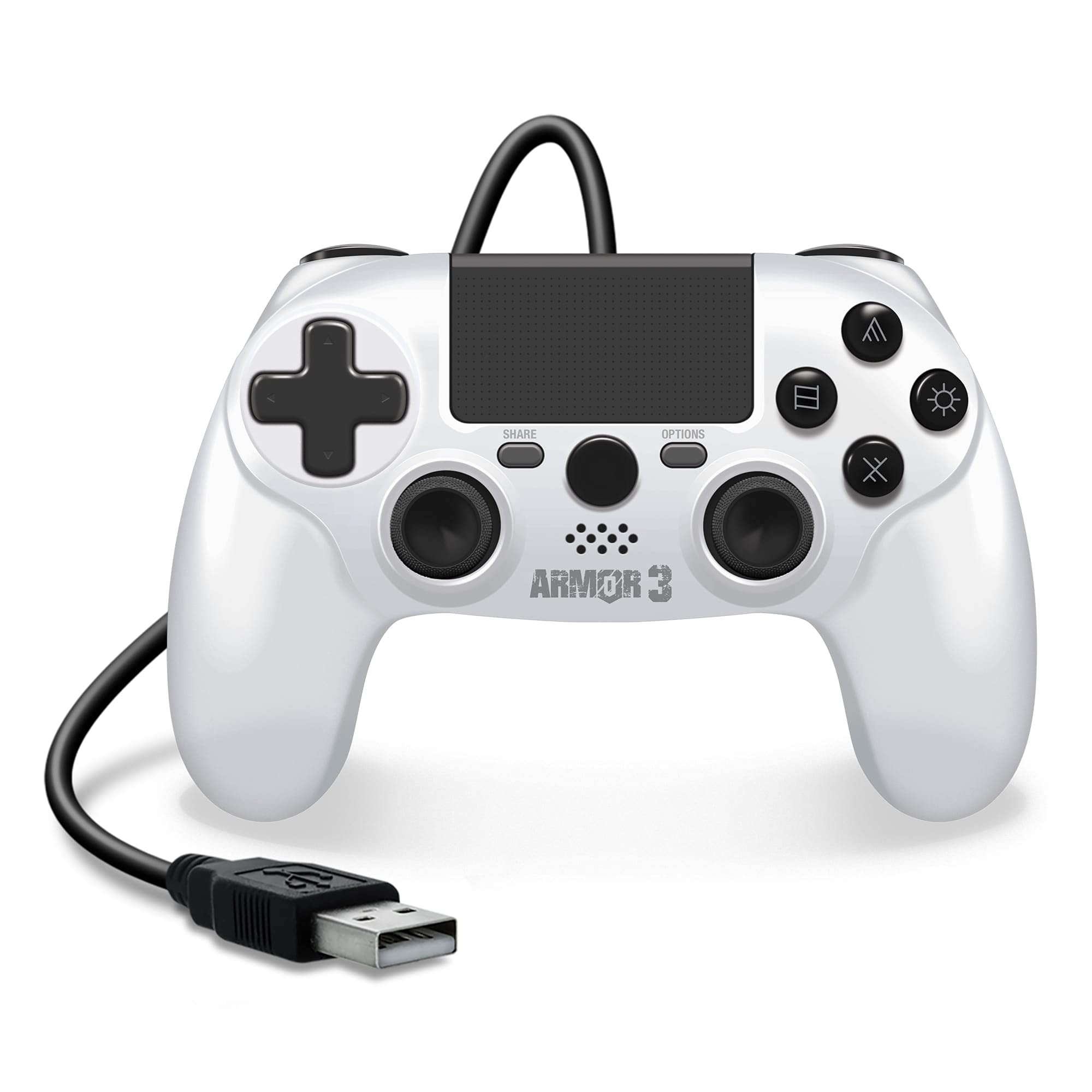 Armor3 Wired Game Controller for PS4/ PC/Mac (White) - PlayStation 4