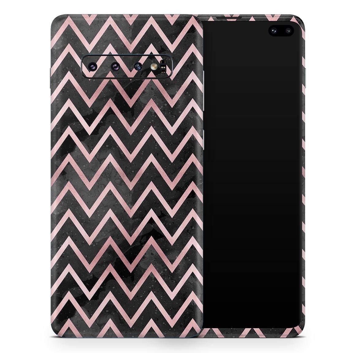 DesignSkinz Karamfila Marble & Rose Gold Chevron v10 Protective Vinyl Decal Wrap Skin Cover Compatible with The Samsung Galaxy S20 (Screen Trim & Back Glass Skin)