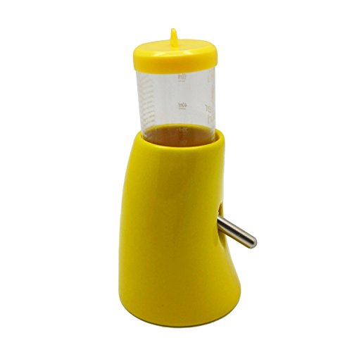 Alfie Pet - 2-in-1 Water Bottle with Hut for Small Pets Like Dwarf Hamster and Mouse - Color: Yellow