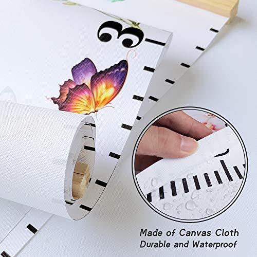 ASENART Growth Chart for Kids Roll-up Height Chart for Boys Girls Fabric Canvas Animal Height Measurement Ruler for Nursery Room Removable Wall Decor 79"x7.9"