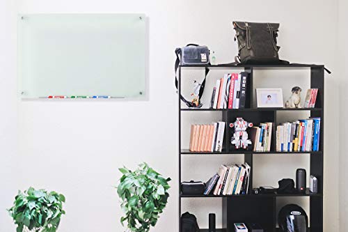 Audio-Visual Direct Frosted Glass Dry-Erase Board Set - 2' x 1.5' - Includes Hardware & Marker Tray (Non-Magnetic)