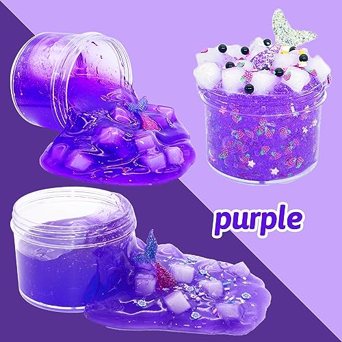 5 Pack Jelly Cube Crunchy Slime, Clear Slime Kit Super Soft and Non-Sticky, Birthday Gift Slime Party Favors for Girls and Boys