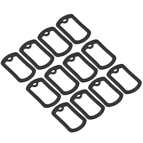 Abaodam Mens Necklaces Black Choker Necklace 12 Pack Dog Tag Silicone Silencer Black Dog Tags Silencers Dog Tags Silencers for Id Tags Rubbers to Reduce Noise and Tag Collar Choker Men Necklace