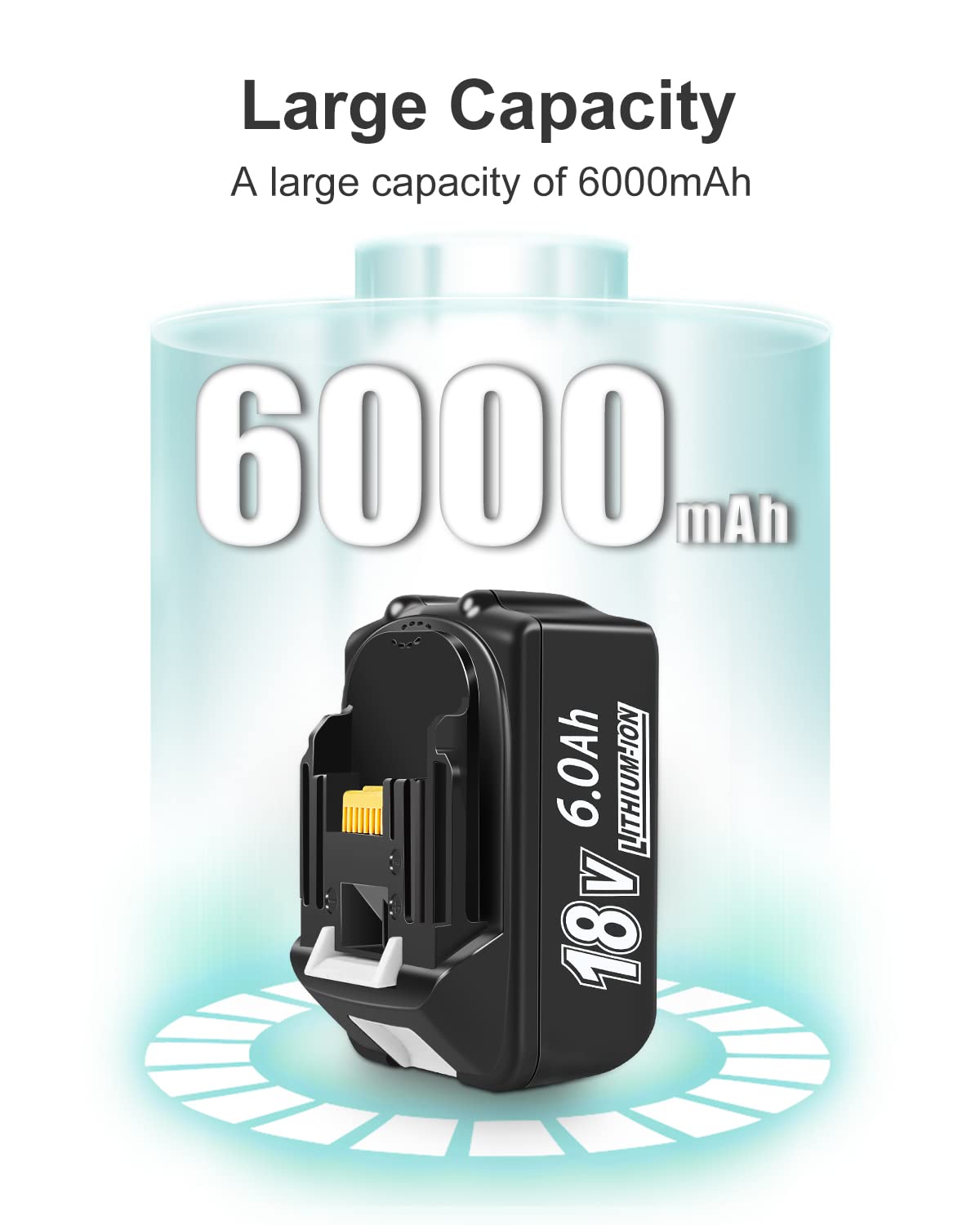2-Pack 18V 6000mAh Battery Replacement for Makita 18V Battery Kit and Charger with Tool Bag Included Compatible with Makita BL1830B BL1840B BL1850B BL1860B,More