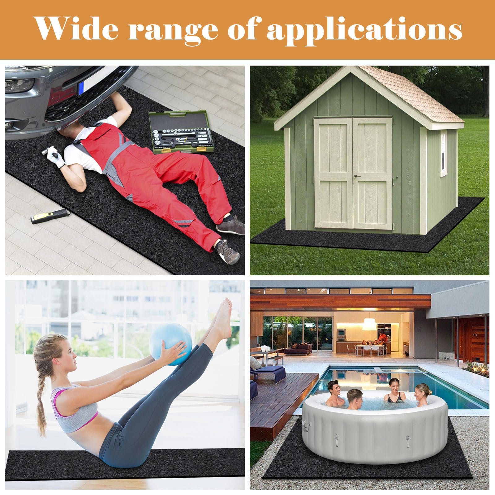6.2x8.2 TF Outdoor Storage Shed Floor Mat Shed Flooring Outdoor Storage Room Mat, Waterproof, Moisture-Proof, Dustproof, Thickened and Not Easily Dirty, Excluding Storage Shed
