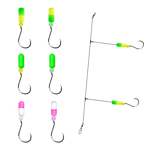 6 Pack 'Coquina Shells' Pompano Surf Fishing Rigs (25# Mono)