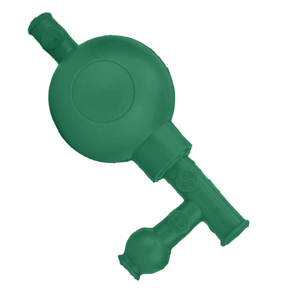 Lab Disposable Rubber Suction Bulb Pressure Quantitative Pipette Filler with 3 Valves(Green)
