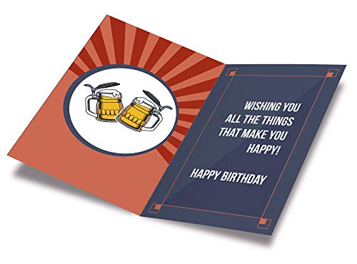 Cheers and Happy Birthday Card Brother | Made in America | Eco-Friendly | Thick Card Stock with Premium Envelope 5in x 7.75in | Packaged in Protective Mailer | Prime Greetings