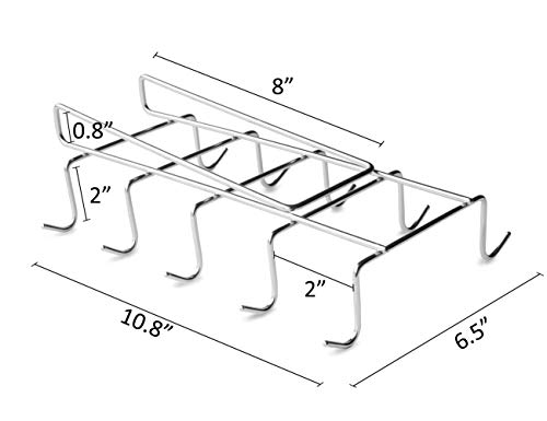 bafvt Coffee Mug Holder - 304 Stainless Steel Cup Rack Under Cabinet, 10Hooks, Fit for The Cabinet 0.8" or Less