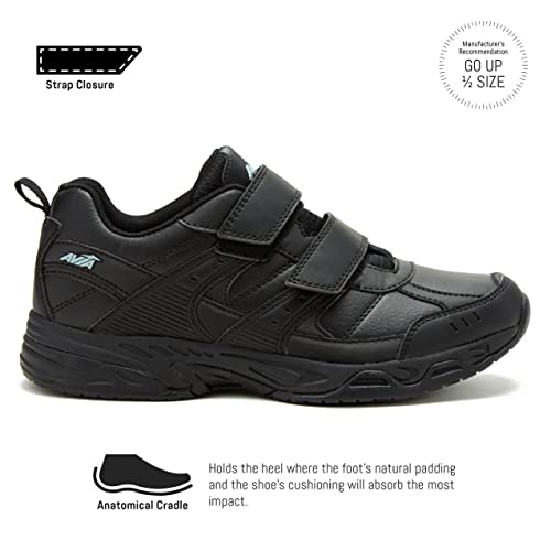 AVIA Men's Avi-Union II Strap Food Service Shoe, Jet Black/Castle Rock, 13 X-Wide