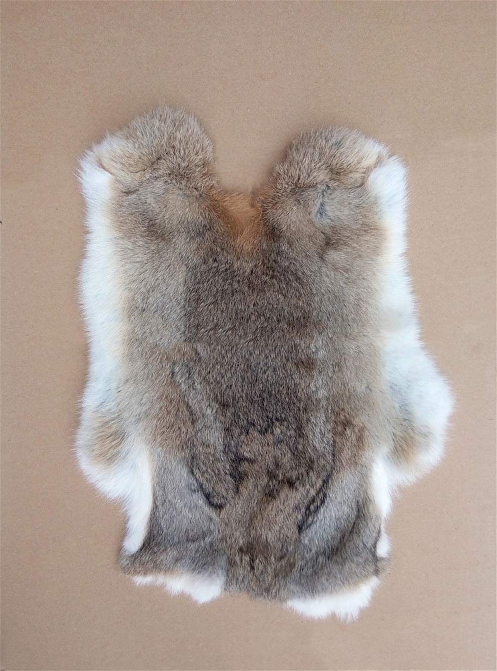 4pack Natural Tanned Rabbit Fur Pelt Real Rabbit Skin Hide Pelts (10" by 12" Rabbit Pelt with Sewing Quality Leather) (Natural Yellow Tanned)