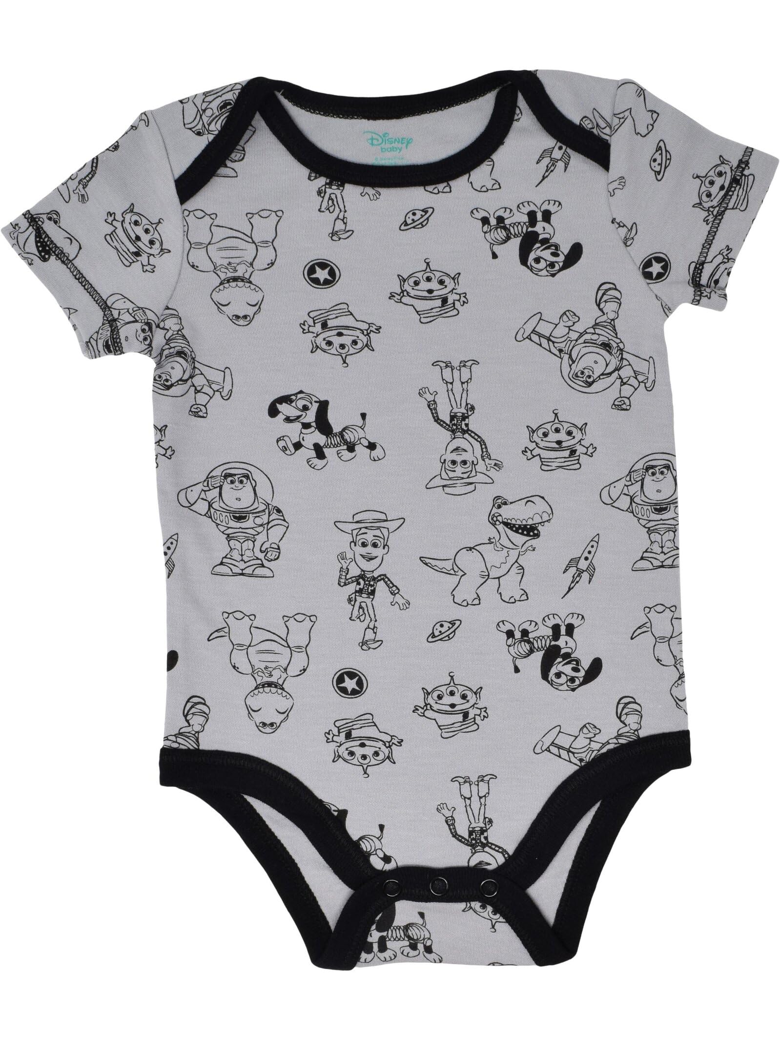 Disney Pixar Toy Story Woody Buzz Lightyear Slinky Dog Newborn Baby Boys 5 Pack Bodysuits 3-6 Months