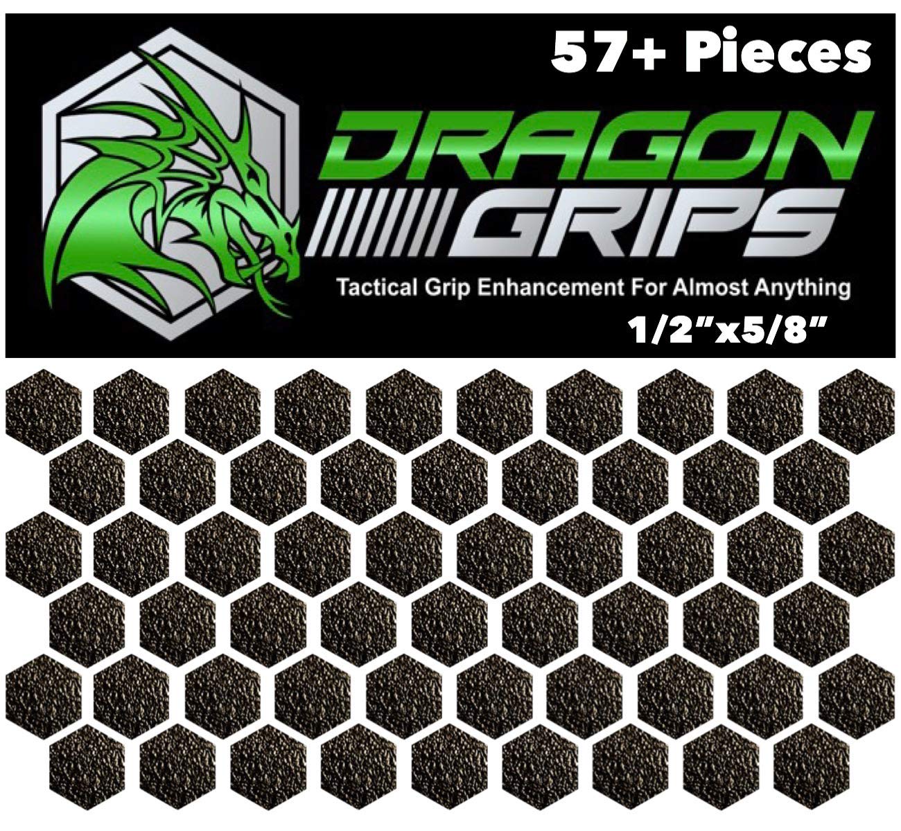 Dragon Grips Xbox One Controller Grips | Rubber Grip Wrap Skins | Xbox One Controller Accessories with Hexagon Decal Sticker Set of 57 Pieces 1/2" for Phone, Mouse, Keyboard Gaming Grip Stickers