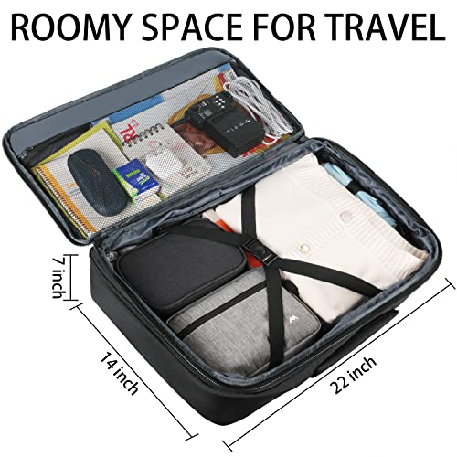 50L Travel Backpack, Large Carry on Backpack Expandable Flight Approved Water Resistant Luggage Suitcase Weekender Business Daypack Overnight Duffle Bag for Men travel,World Traveler Gift, Black