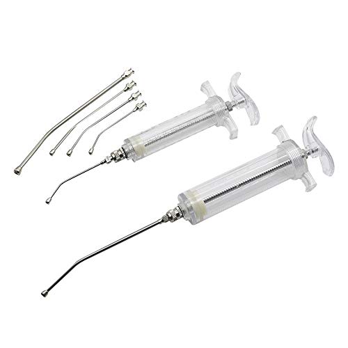 Duona Bird Feeding Syringe Feeding Tubes for Baby Birds Parrot Hand Feeding Syringe with 6 Pcs Curved Gavage Tubes (50ML)