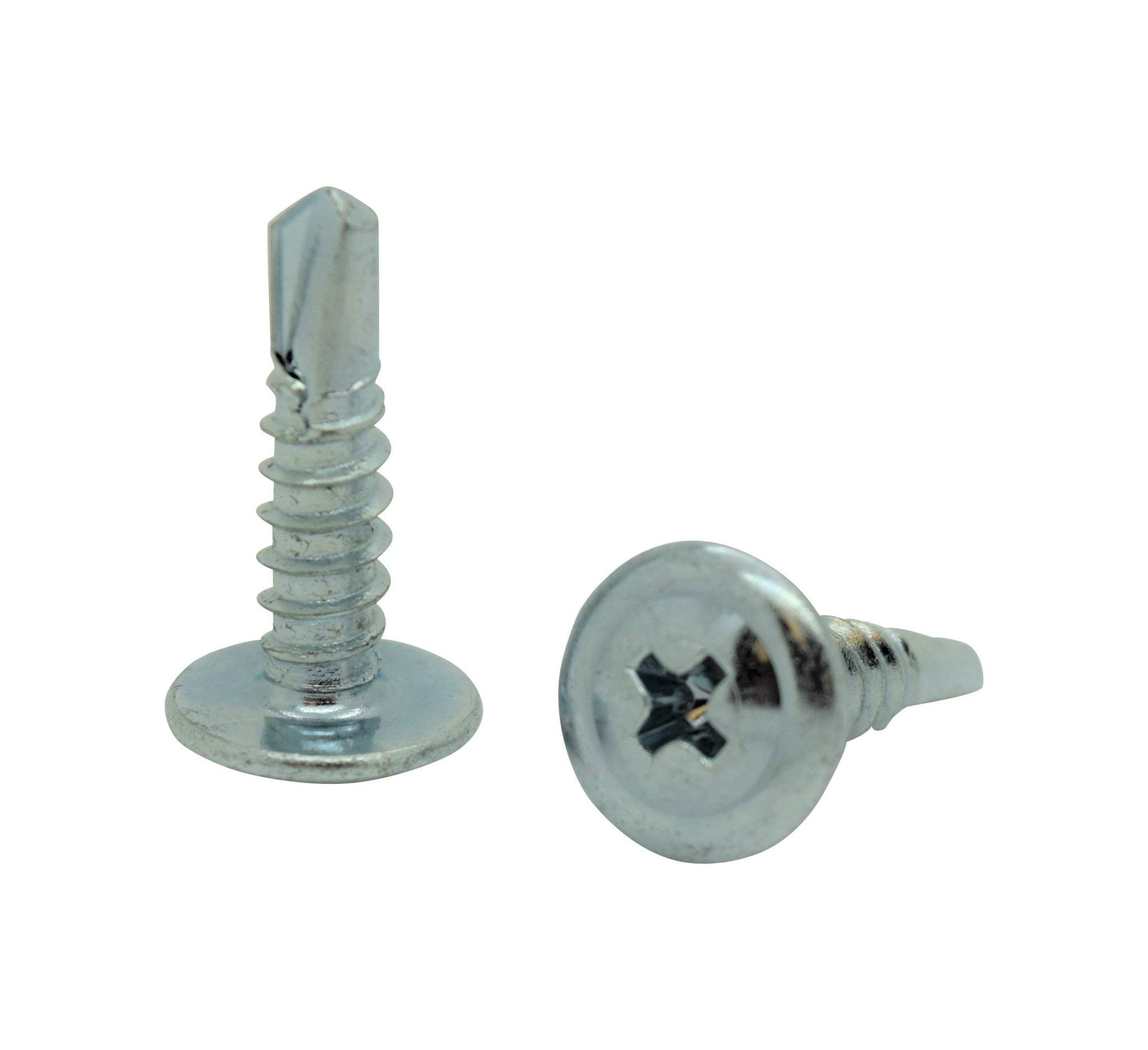 SNUG Fasteners (SNG75) 100 Qty #10 x 3/4" Zinc Wafer Modified Truss Head TEK Self Drilling Sheet Metal Screws, Count