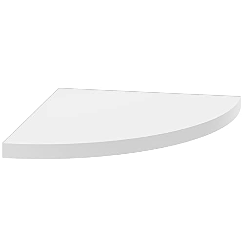 Ballucci Corner Shelf Wall Mount, Wood Floating Corner Shelf, for Bedroom, Living Room, Bathroom, Kitchen, Office, Kids Room, TV 12 x 12 inches, White