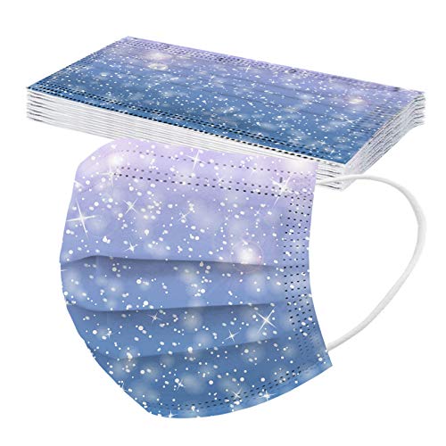 50PC Christmas Disposable Face Mask for Adults,3-Ply Disposable masks with Winter Themed Designs Breathable for Adults (Xmas-4)