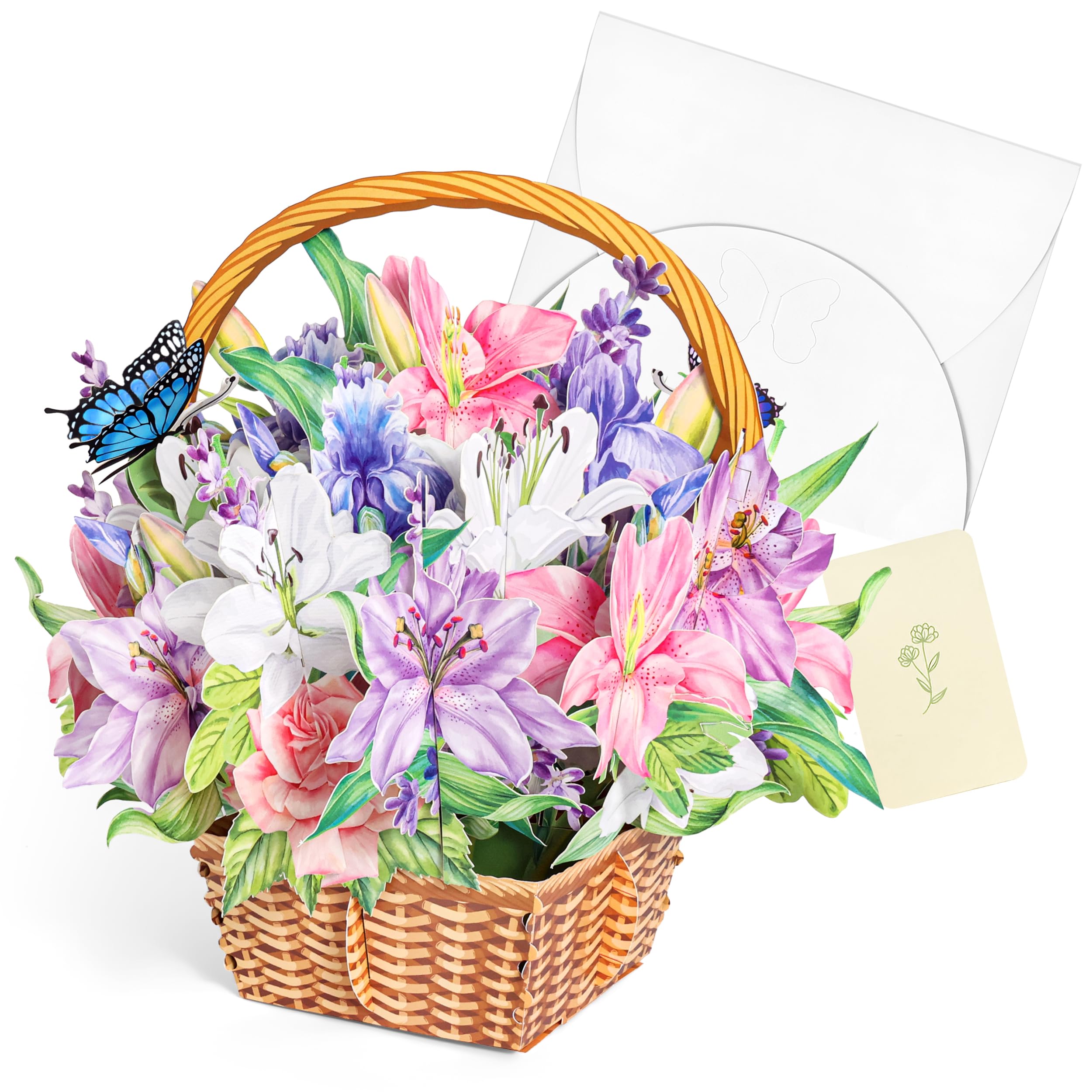 3D Pop Up lilly Flower Bouquet Card - Unique life size Floral Greeting Card for Birthday, Mother’s Day, Valentines Day, Appreciation card, Get Well soon