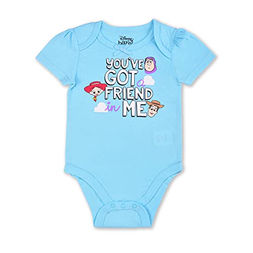 Disney Toy Story Girls’ 5 Pack Short Sleeve Bodysuit for Newborn and Infant – Pink/Blue/White/Grey