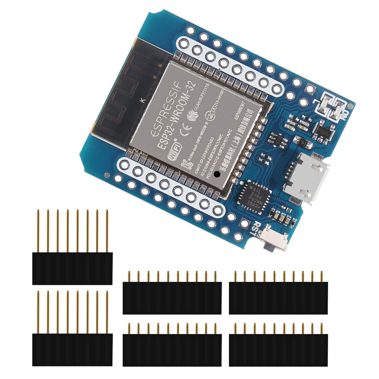 AITRIP 4pcs D1 Mini NodeMCU ESP32 ESP-WROOM-32 WLAN WiFi Bluetooth Development Board 5V Compatible with Arduino