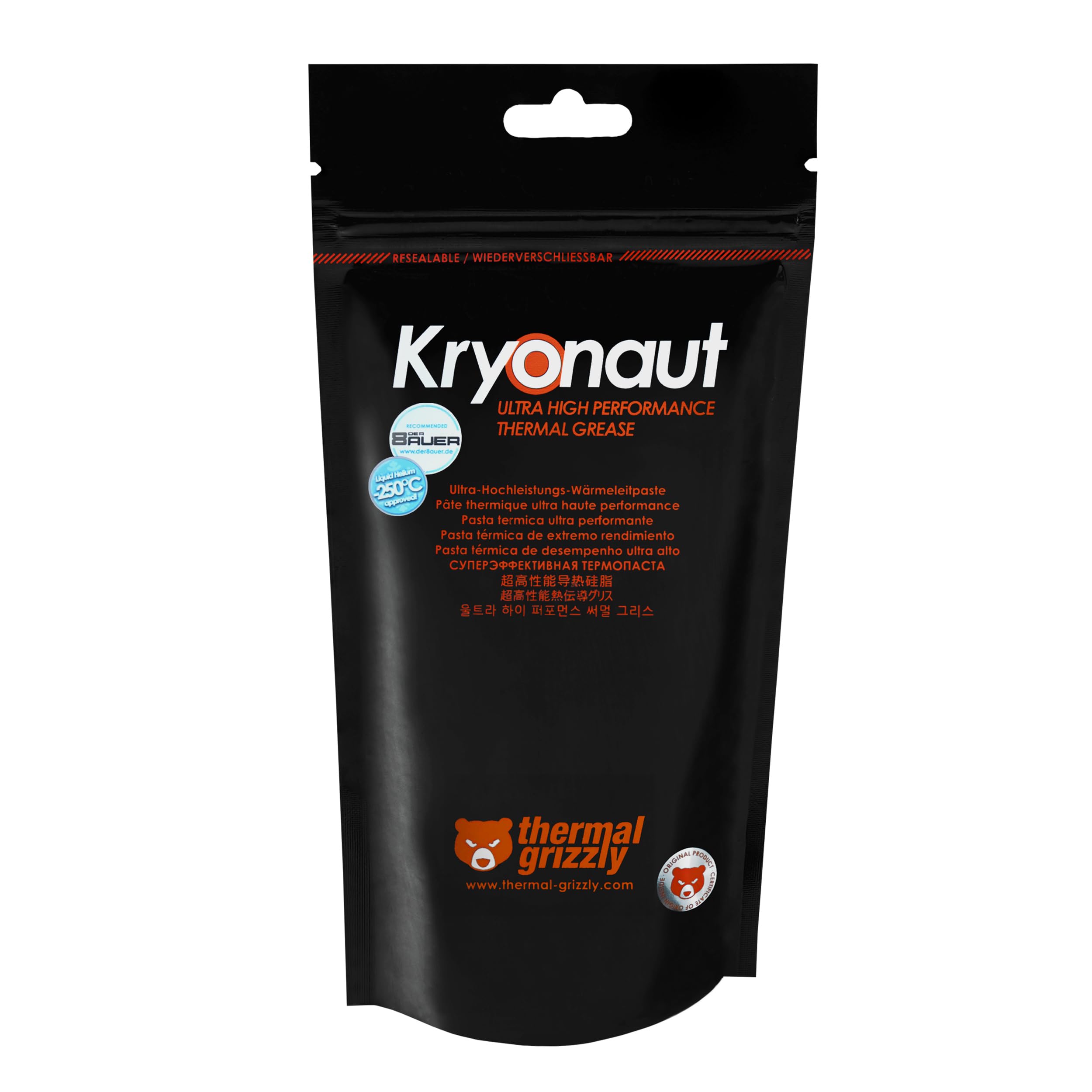 Thermal Grizzly - Kryonaut - 5.55 Gram/1.5 ml - Extremly High Performance Thermal Paste - For Demanding Applications and Overclocking CPU/GPU/PS4/PS5/Xbox