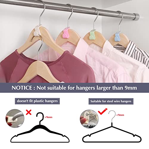 50PCS Clothes Hanger Connector Hooks Space Saving Cascading Hangers Closet Organizers Space Saver Hanger Extenders for Clothes (White)