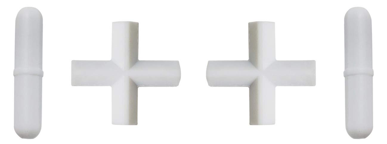4pcs Large PTFE Stir Bars for Magnetic Stirrer Mixer (2 of Cross Type 38mm x 11mm, 2 of Straight Type 50mm x 10mm)