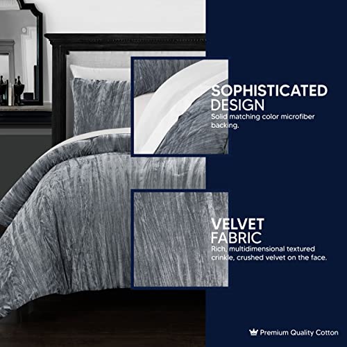 Chic Home Westmont 4 Piece Comforter Set Crinkle Crushed Velvet Bedding-Decorative Pillow Shams Included, King, Green