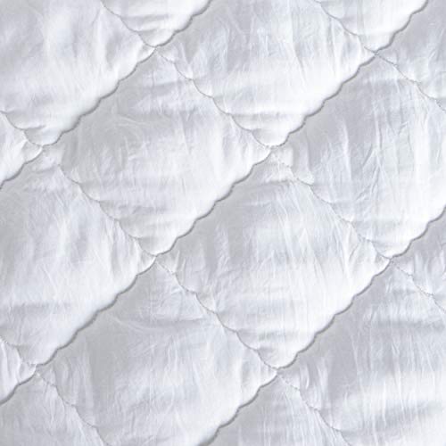 BEDSUM 100% Brushed Microfiber Down Alternative Toddler Comforter, Ultra Soft Lightweight and Warm Breathable Crib Quilted Blanket for Nursery Stroller Bed, 39x47 Inches, White