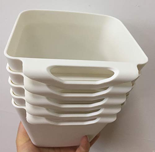 DODXIAOBEUL 5pcs Hanging Cup Holder,Rolling Cart Accessories Utility cart Accessories Hanging Bins,Hanging Flower Pots,Space Saver,Storage Bucket Desktop Container,Make Up Pencil Holder White
