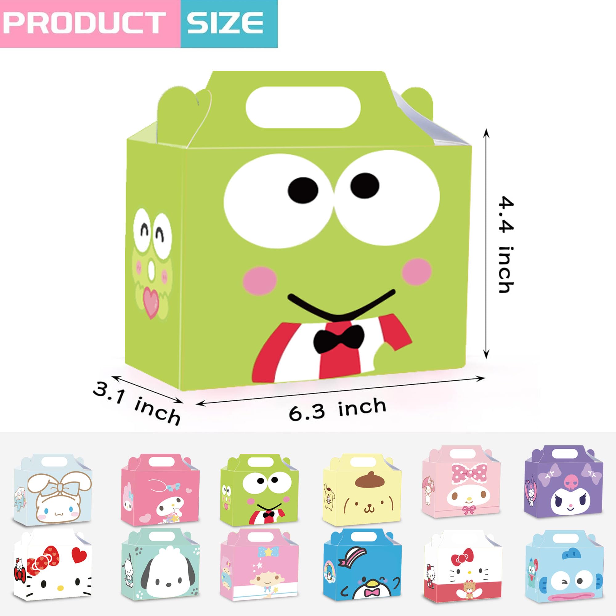 24Pack Party Gift Boxes Party Favors/Candy Boxes, Tote Boxes, Gift Boxes for Kids Paper Favor Packs Adults Birthday Party Decora- 12 Pattern