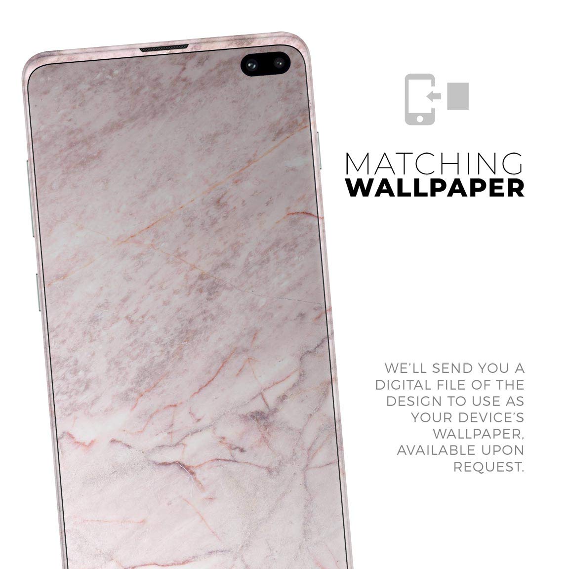 DesignSkinz Pink Slate Marble Surface V7 Protective Vinyl Decal Wrap Skin Cover Compatible with The Samsung Galaxy S20 (Screen Trim & Back Glass Skin)