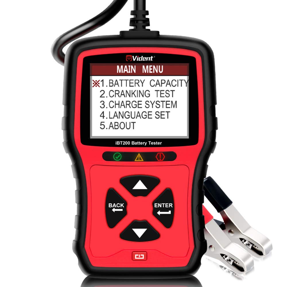 12V Car Battery Tester, 24V Battery Load Tester, Vident iBT200 100-2000CCA Cranking and Charging System Tester for Car Truck Motorcycle ATV SUV Boat