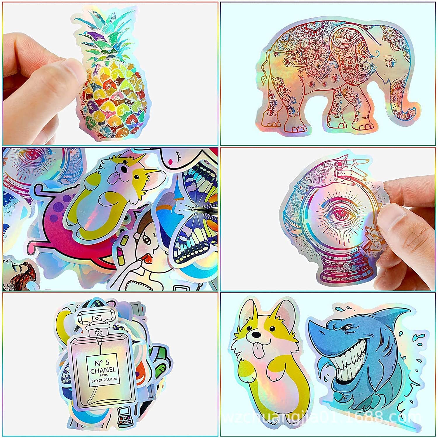 20 Sheets Holographic Sticker Paper for Inkjet Printer & Laser Printer US letter size Holographic Printable Vinyl Rainbow Sticker Printer Paper Adhesive Waterproof Vinyl (8.25 x 11.7 Inch)