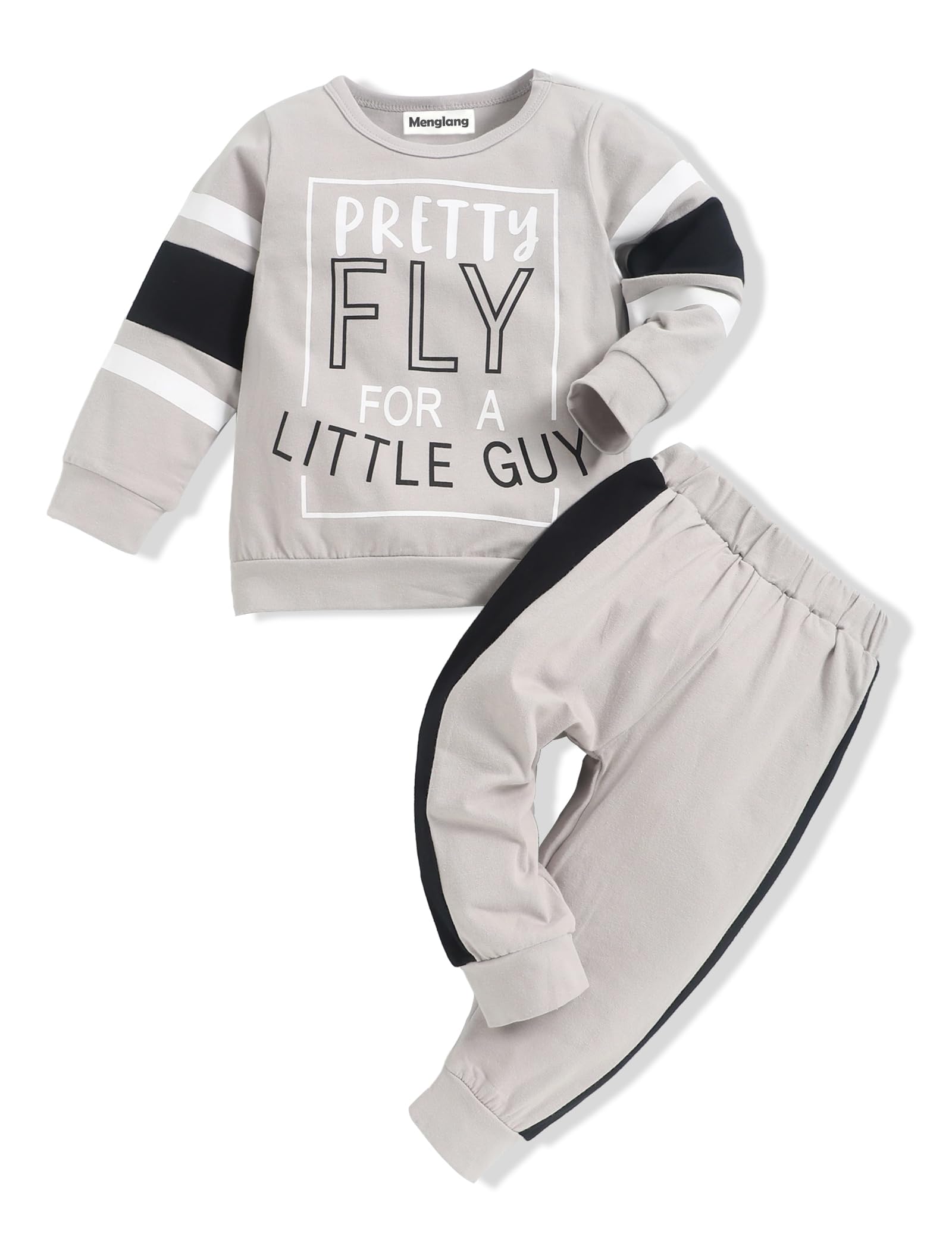 Menglang Toddler Boy Clothes Long Sleeve Pullover Sweatshirt Jogger Pant Sets 2 Piece Outfit 3T 4T Boys Clothes