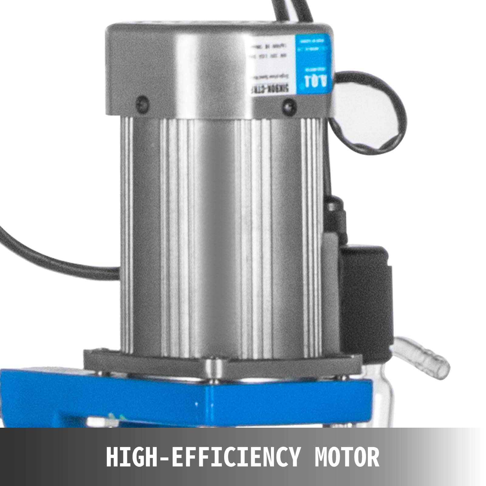VEVOR Jacketed Reactor 5L Laboratory Glass Reactor, Jacketed Glass Reactor, Chemical Reaction Vessel, Lab Jacketed Reactor, Reaction Vessel Chemistry, with Digital Display, for Reaction Distillation