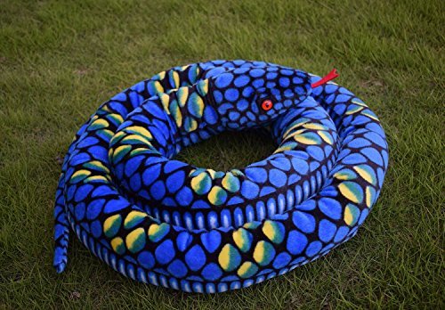 A-cool Giant Boa Constrictor Stuffed Animal Soft Snake Plush Toy (Blue(70"=180CM))