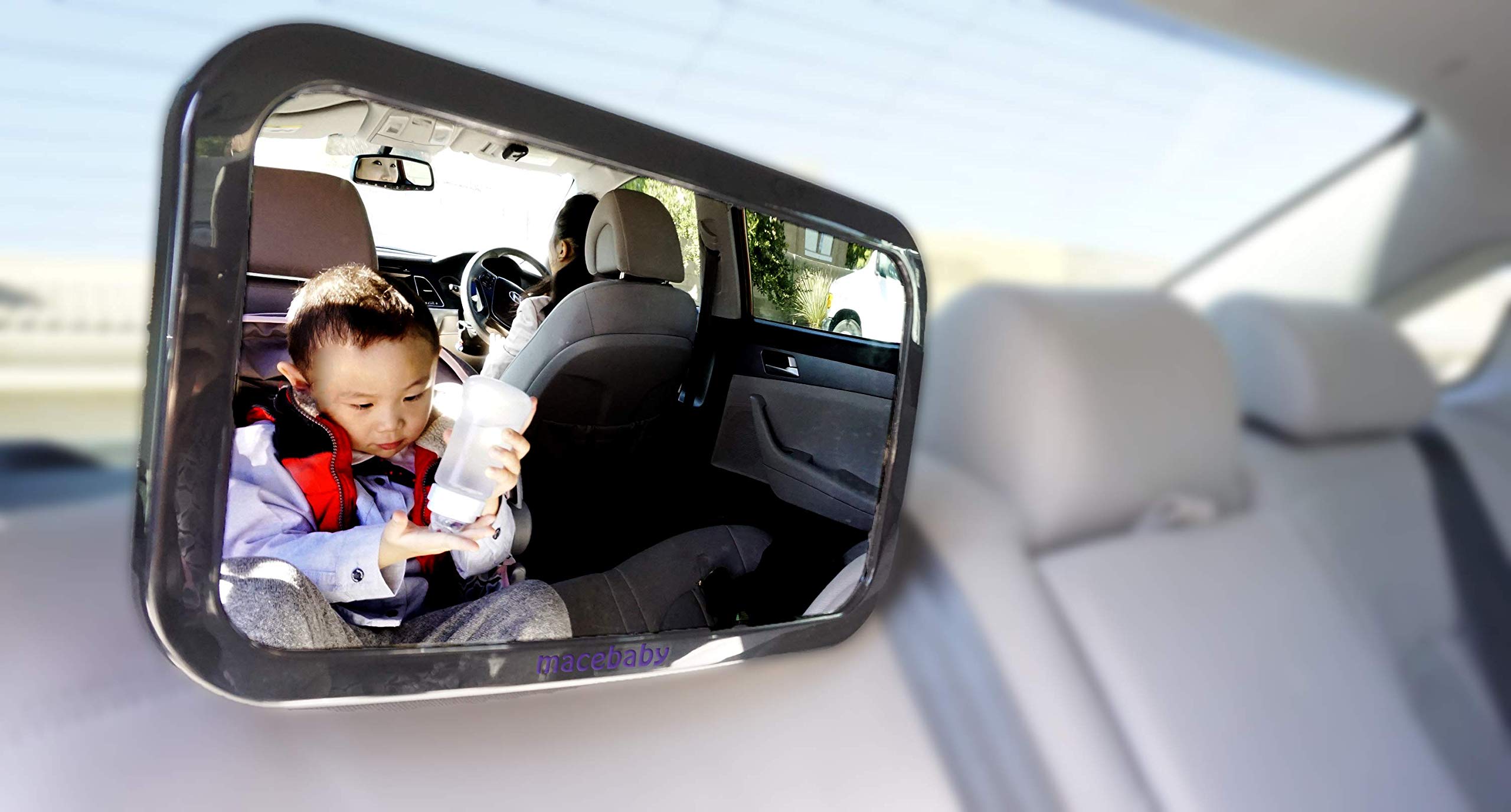 Baby Backseat Mirror - Safely View Infant in Rear Facing Seat - Full 180-degree view of your Newborn from your rear-view mirror