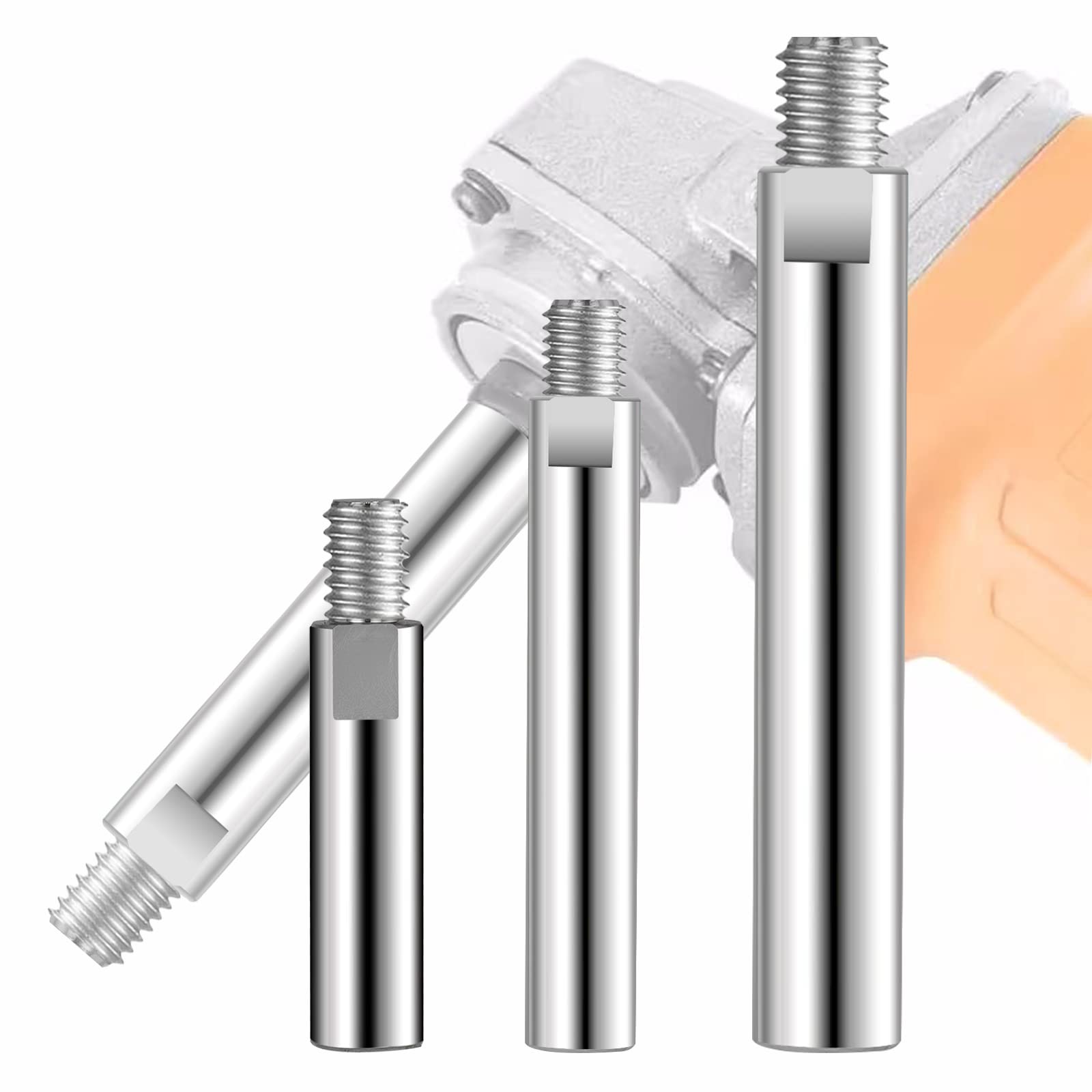 5/8"-11 Angle Grinder Extension Shaft Connecting Rod 3PCS,Compatible with Makita, Dewalt, Bosch, Hitachi, Milwaukee, Metabo and Other Brands,nophike Tool