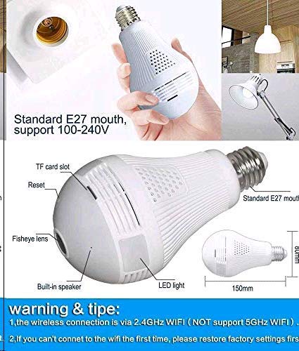 Full HD 1080P Home WiFi Camera, 2.4GHz, 360° Panoramic Wireless Security IP Camera, Remote Viewing Camera, Night Vision Motion Detection