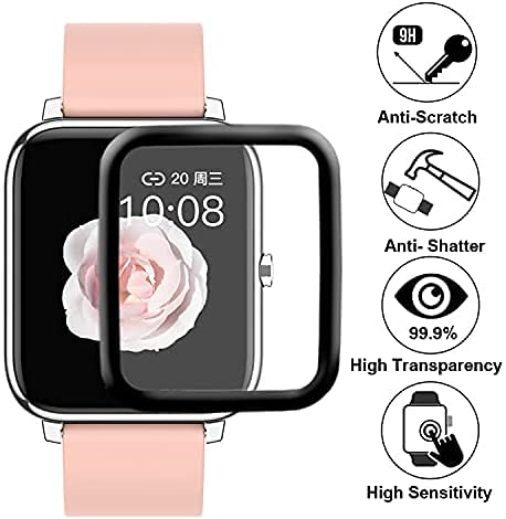 P22 Smartwatch Screen Protector, Lamshaw [3 Pack] 3D Full Coverage PET Film Compatible for KALINCO P22 Smartwatch/Rinsmola P22D 2021 Smartwatch/Popglory P22 / CanMixs P22 Smartwatch (3 Pack)