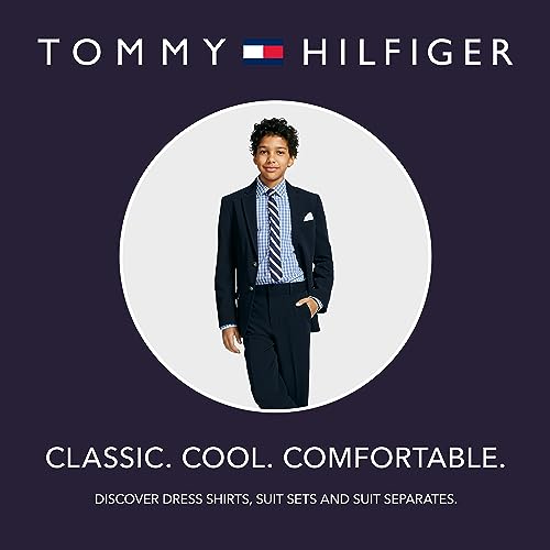 Tommy Hilfiger Boys' 3-Piece Sweater Set, Matching Button-Down Shirt, Sweater & Pants, Flag Blue Block, 24 Months