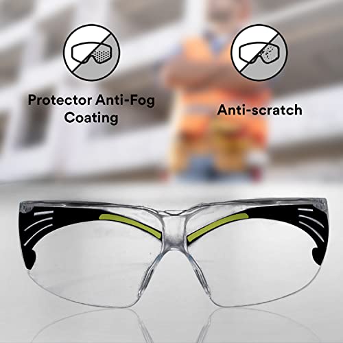 3M SF401AF SecureFit 400 Series Protective Eyewear, Clear Lens, Anti-Fog
