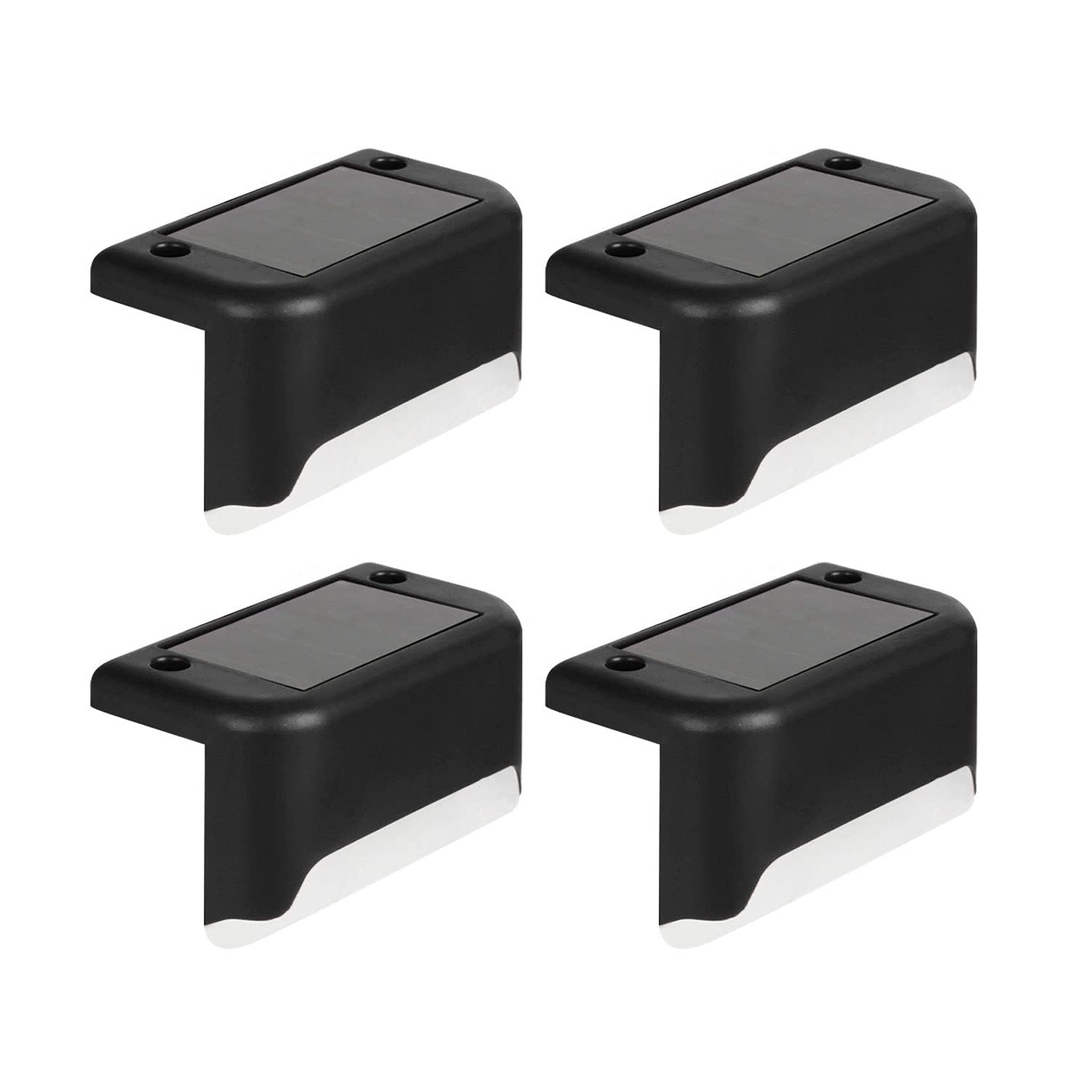 4pcs Solar Deck Lights, LED Outdoor Step Lights Waterproof Garden Lamps, Home Decorative Wall Mount Lamps Fence Post Lighting Fittings for Stairs Step Fence Yard Pathway